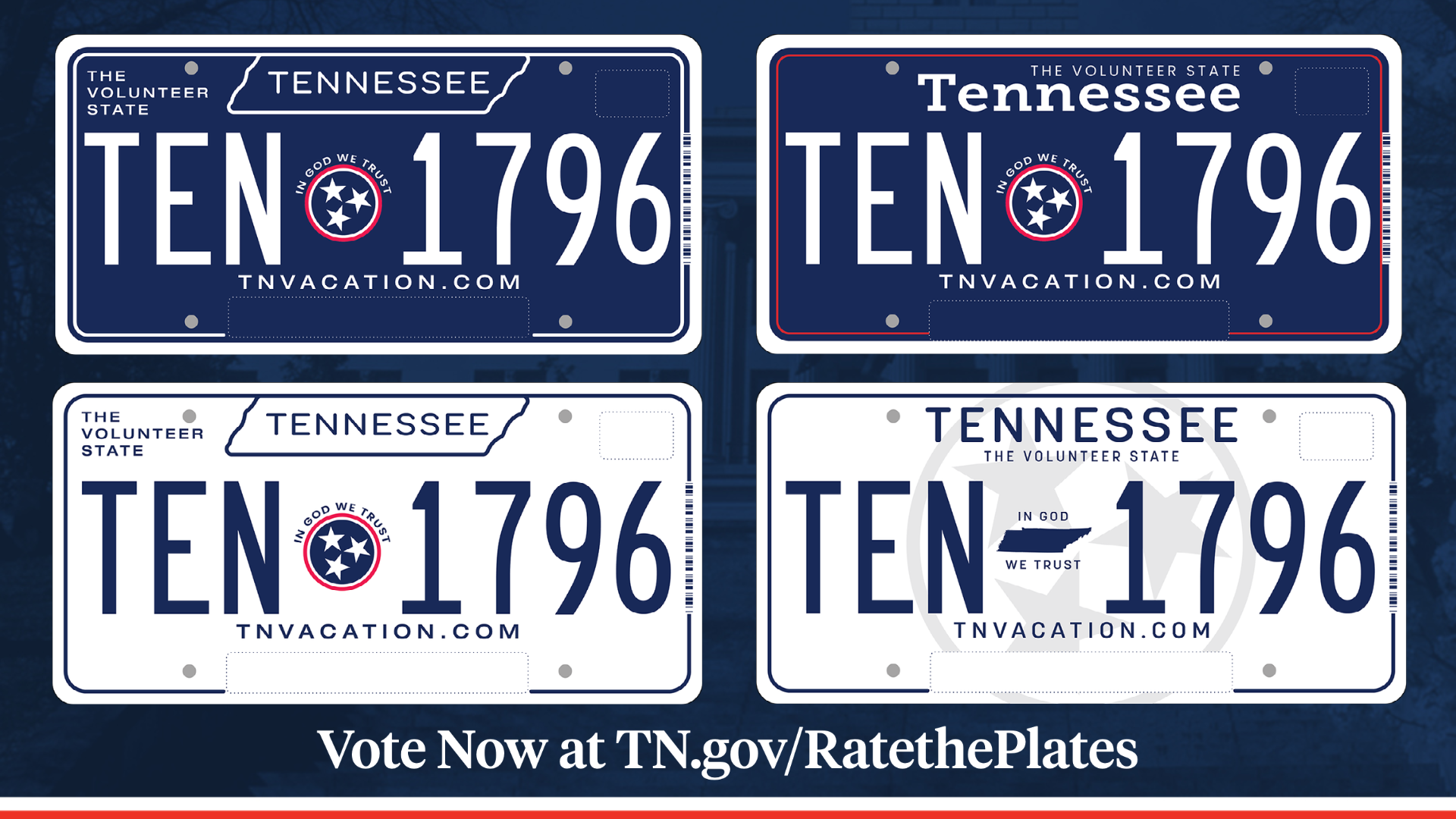 Rate The Plates Gov Lee Invites Tennesseans To Pick New License Plate Design