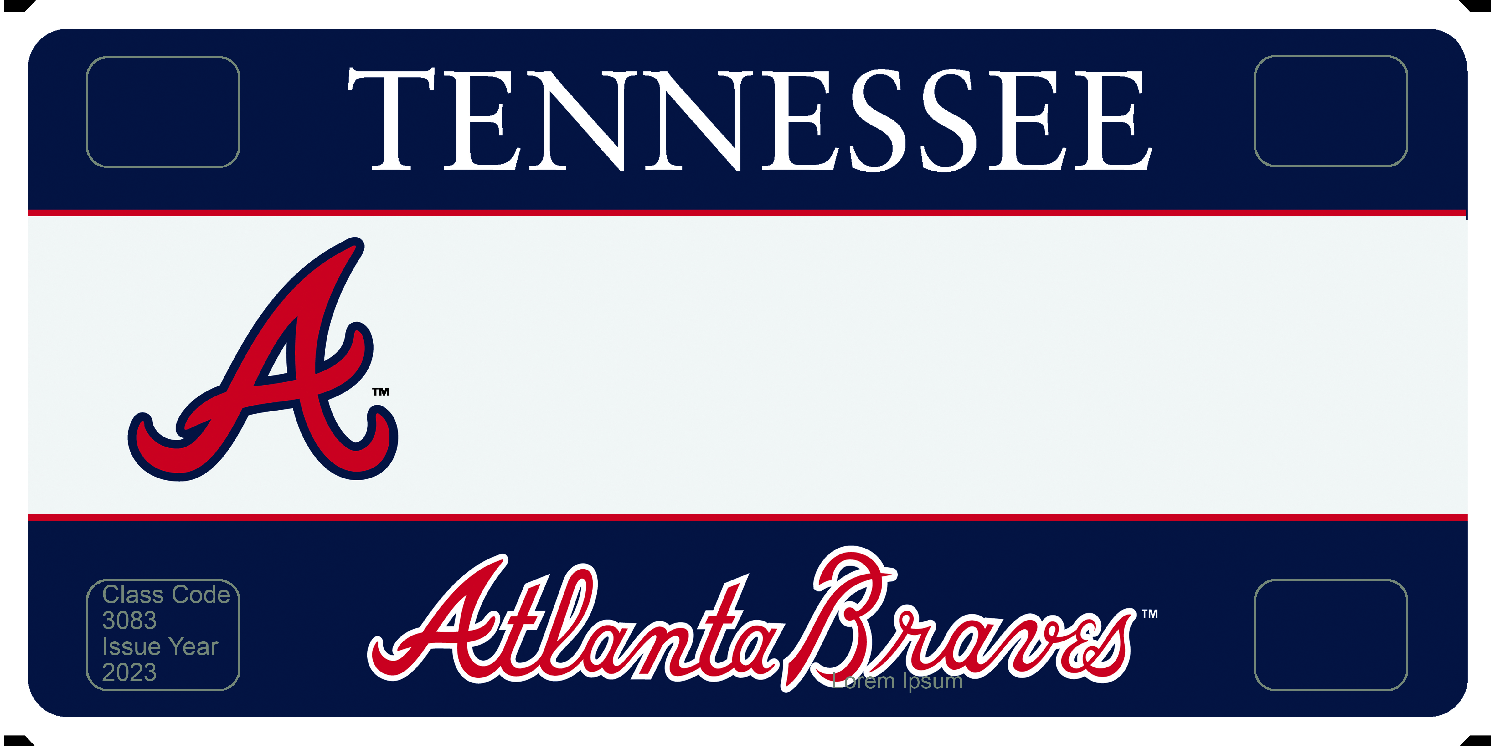 Atlanta Braves License Plate ATLANTA BRAVES, METAL LICENSE PLATE FRAME
